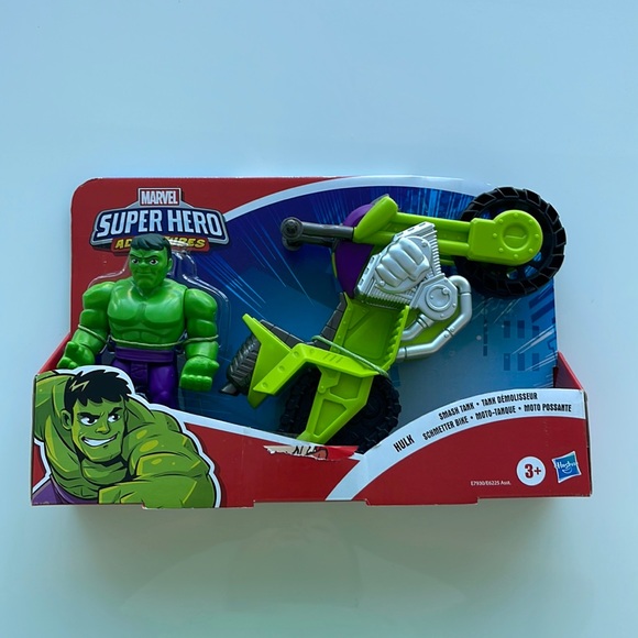 Marvel | Toys | Super Hero Adventures Hulk With Motorcycle | Poshmark